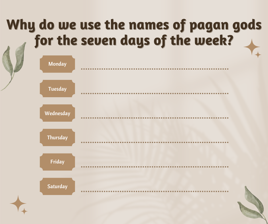 Should We Change the Names of the Days of the Week? – Grace Evangelical ...